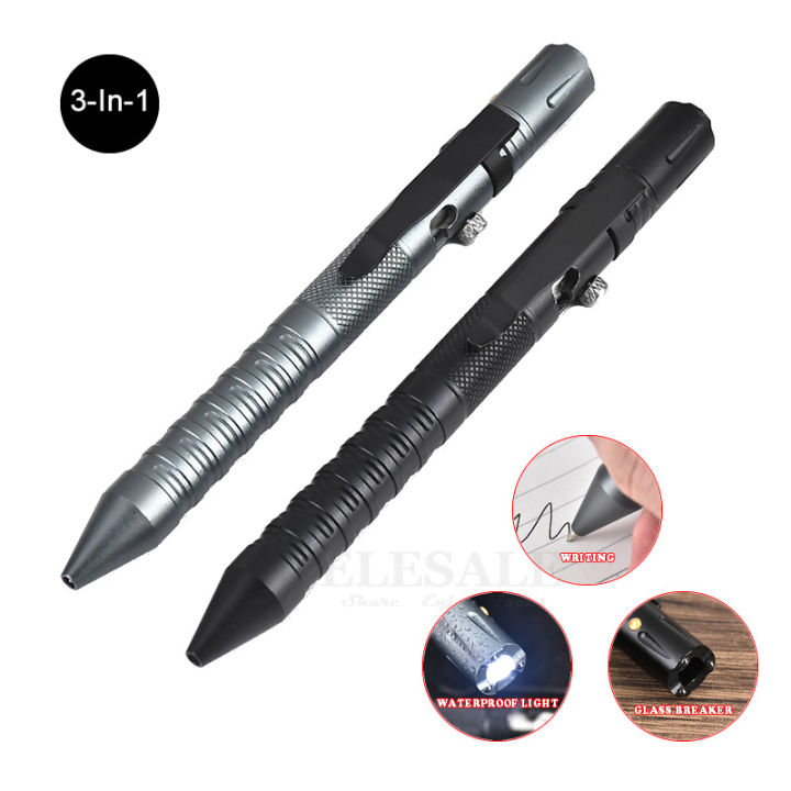 【100%-original】 3-In-1 Outdoor Multi-Function Self Defense Tactical Pen ...
