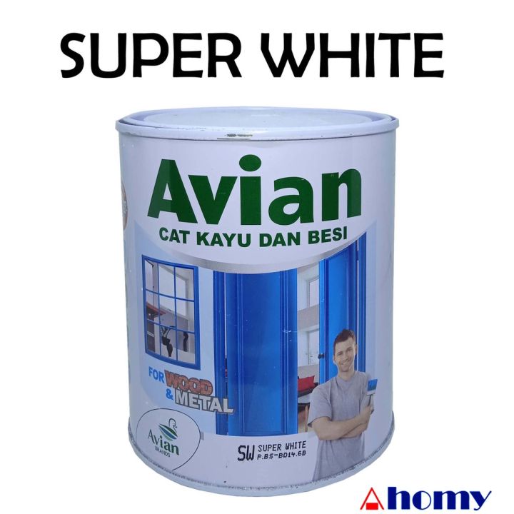 Cat kayu besi avian gloss super white putih 0.9ltr | Lazada Indonesia
