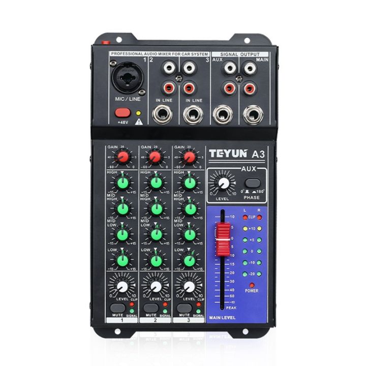A3 Car Audio Mixer 2Hz - 76Khz DJ Sound Mixing Table Sound Card 4-Band ...