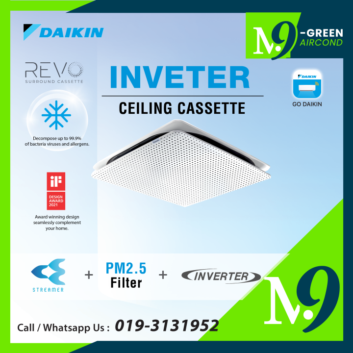 DAIKIN REVO (MAX) Surround Cassette 2HP / 2.5HP / 3HP/ 3.5HP / 4HP ...
