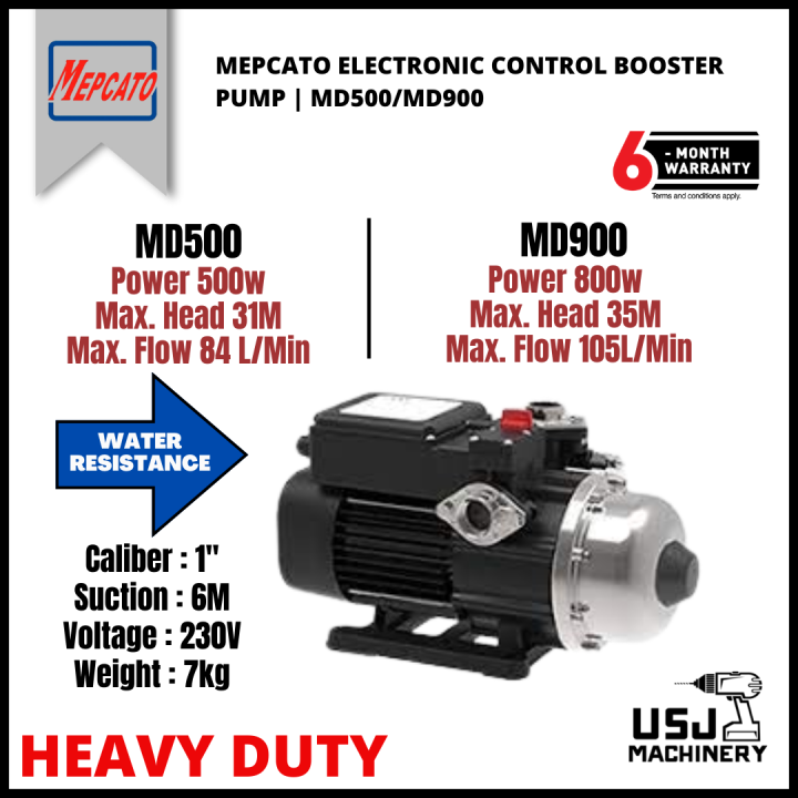MEPCATO Electronic Control Booster Pump MD500/MD900 | 3 Months Warranty ...