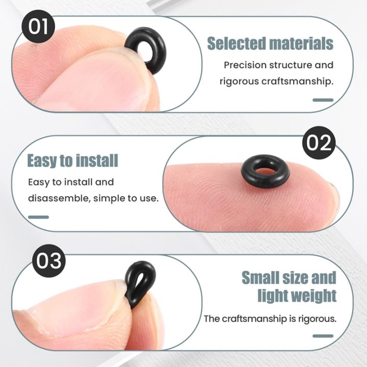 (WPSJ) 30 Pcs 2.5mm x 6.5mm x 2mm Rubber O Rings for Worm Fishing ...