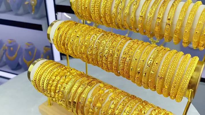 Super Multi-Style celet bangles 24K Gold-Plated Hollow Carved Totem ...