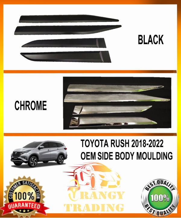 Toyota Rush 2018 to 2025 OEM Side Body Moulding BLACK / CHROME 2019 ...