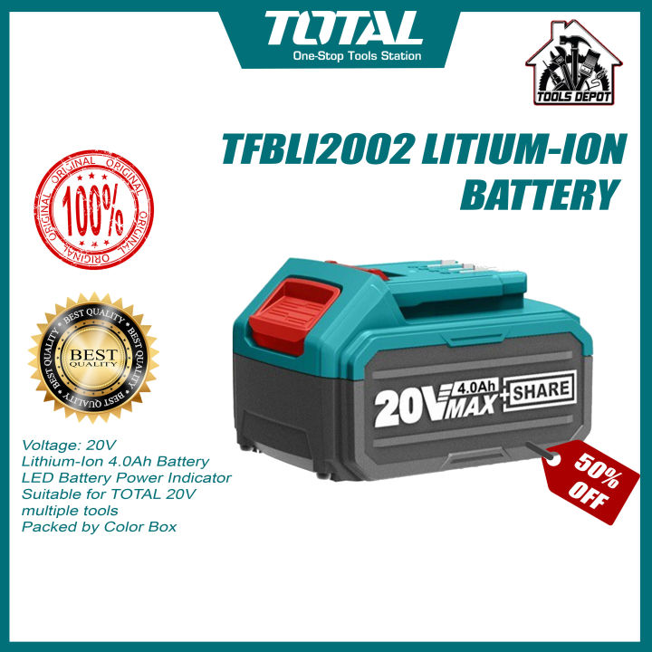 TOTAL LITHIUM-ION 4AMP BATTERY 20V | Lazada PH