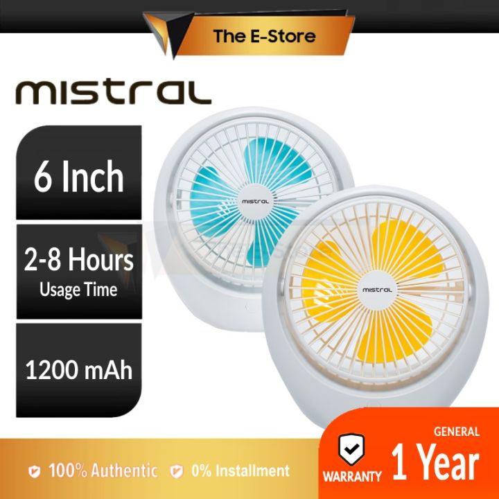 Mistral 6" USB Rechargeable Mini Portable Fan (DC Motor) | MRF65 ...