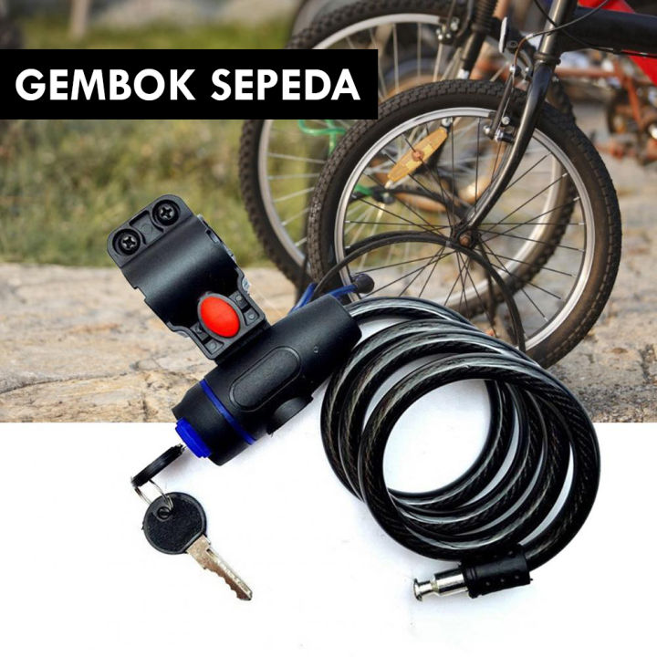 Kunci Gembok Sepeda Anti Maling Lock 0.9 Meter Tali Spiral Kunci Konci ...