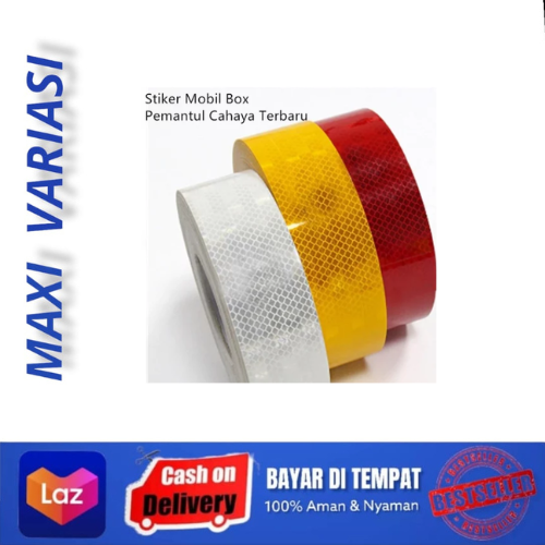 Stiker Reflektor Merah kombinasi Putih, Merah, Putih, Kuning (ROLL ...
