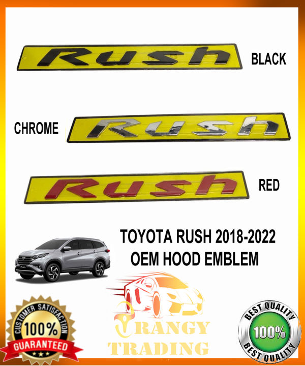 Toyota Rush 2018 to 2023 Hood Emblem BLACK / CHROME / RED With Sticker ...