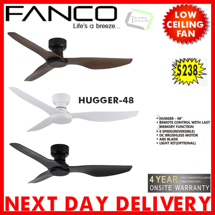 [CLIMATE VOUCHER ] FANCO HUGGER DC CEILING FAN WITH REMOTE AND OPTIONAL ...