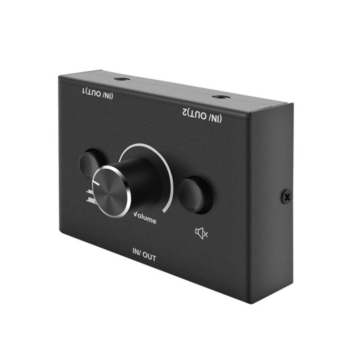 3 5mm 2 Input 1 Output 1 Input 2 Output Audio Splitter Switcher One Key Mute Button Lazada