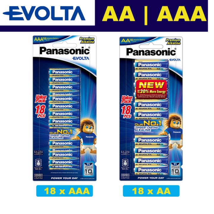 Panasonic Evolta AA AAA 18pcs Alkaline Battery Bundle Pack | Lazada Singapore