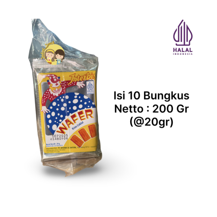 Wafer Interbis Cokelat 10 X 20 Gr Biskuit Badut by Jadoel Snack ...