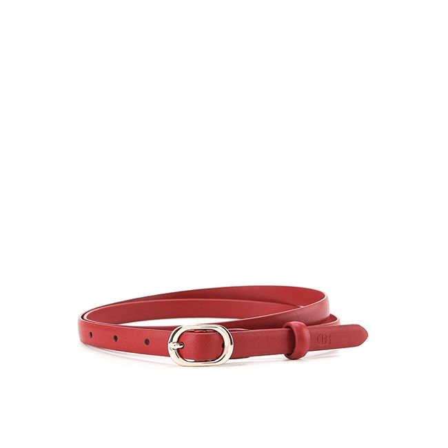OBERMAIN Ladies Belt / 15MM Pin Buckle / Leather / Black Taupe Red ...