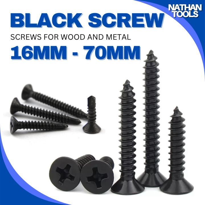 (100 pcs) Gypsum Black Screw for Metal and Wood Self-tapping Screw ...