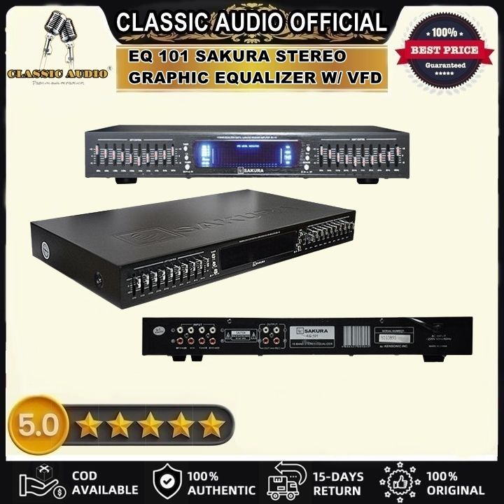 EQ 101 SAKURA STEREO GRAPHIC EQUALIZER W/ VFD CLASSIC AUDIO-OFFICIAL (ORIGINAL) | Lazada PH