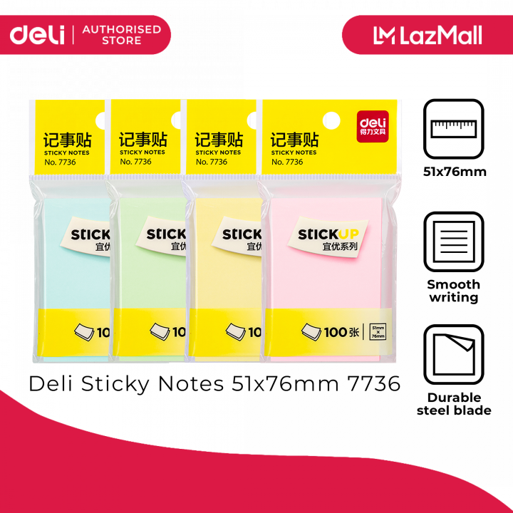 Deli 7736 Sticky Notes 51x76mm | Lazada PH