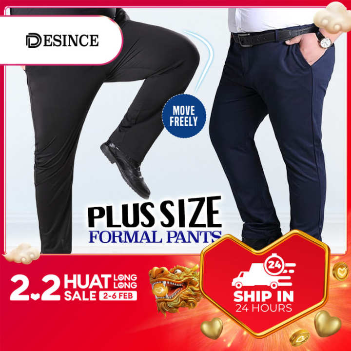 🇲🇾 DESINCE Big Formal Pants Plus Size Seluar Lelaki Elastic Men ...