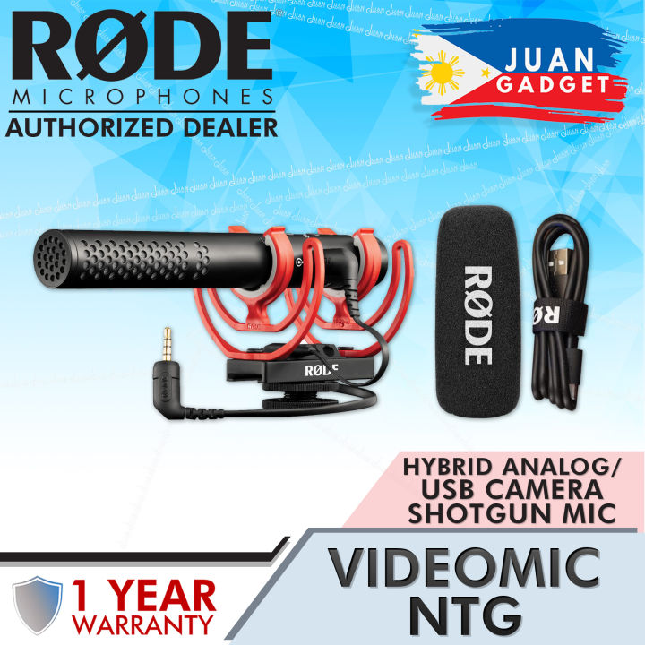 RODE VideoMic NTG Hybrid Analog USB Camera Mount Shotgun Microphone for ...
