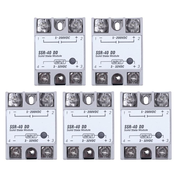 5X Single Phase Solid State Relay DC-DC SSR-40DD 40A DC3-32V DC5-60V White+Silver | Lazada PH
