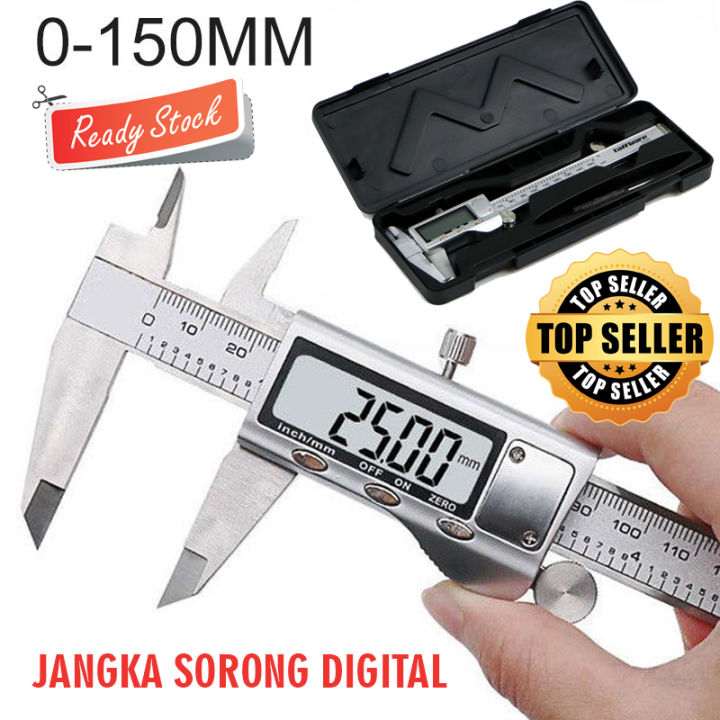Jangka Sorong Digital LCD Vernier Caliper Micrometer 15CM Sigmat Alat ...