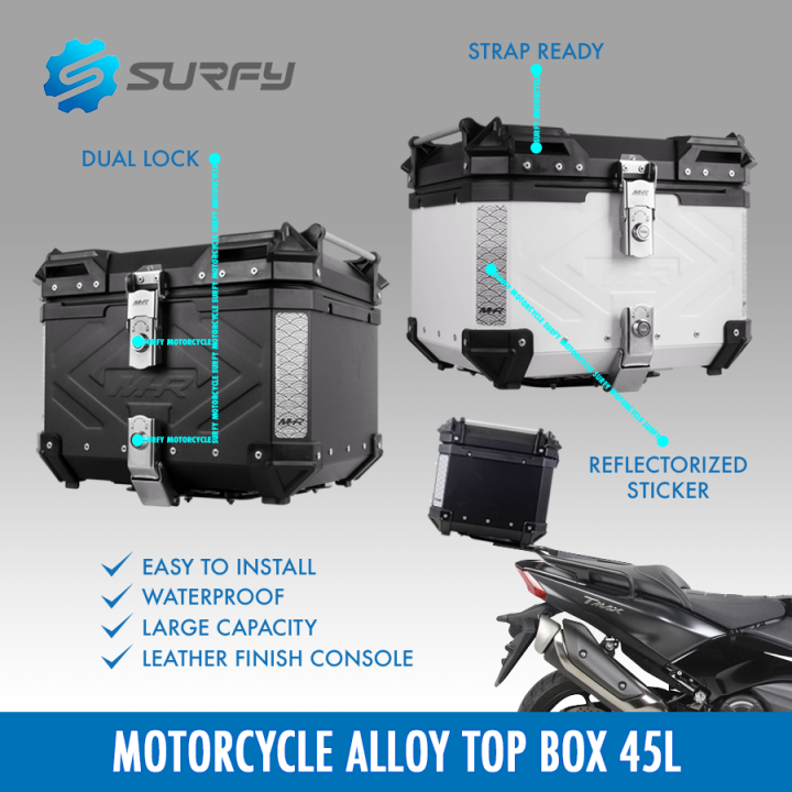 MHR OFF WHITE 45L Aluminum Alloy Top Box Tail Box With Plate Holder New ...