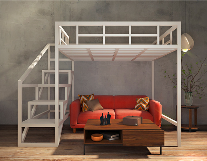 Nordic Iron Art Elevated Bed Dormitory Multi-functional Pavilion ... Nordic Iron Art Elevated Bed Dormitory Multi-functional Pavilion ...