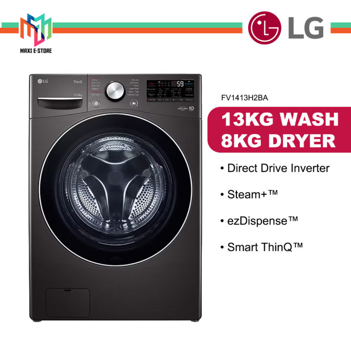 LG 13Kg Washer / 8kg Dryer Front Load Washer with AI Direct Drive, Steam+ - FV1413H2BA | Lazada