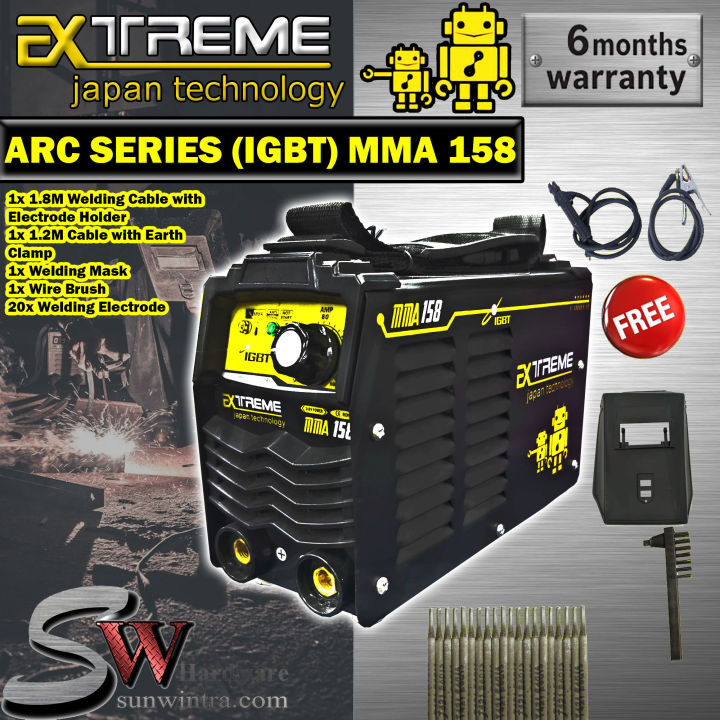 EXTREME JAPAN TECHNOLOGY MMA158 INVERTER WELDING MACHINE ARC WELDING ...