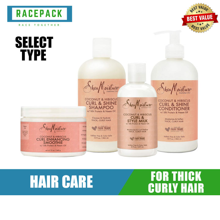 Shea Moisture Coconut & Hibiscus Shampoo Conditioner Smoothie Curl ...
