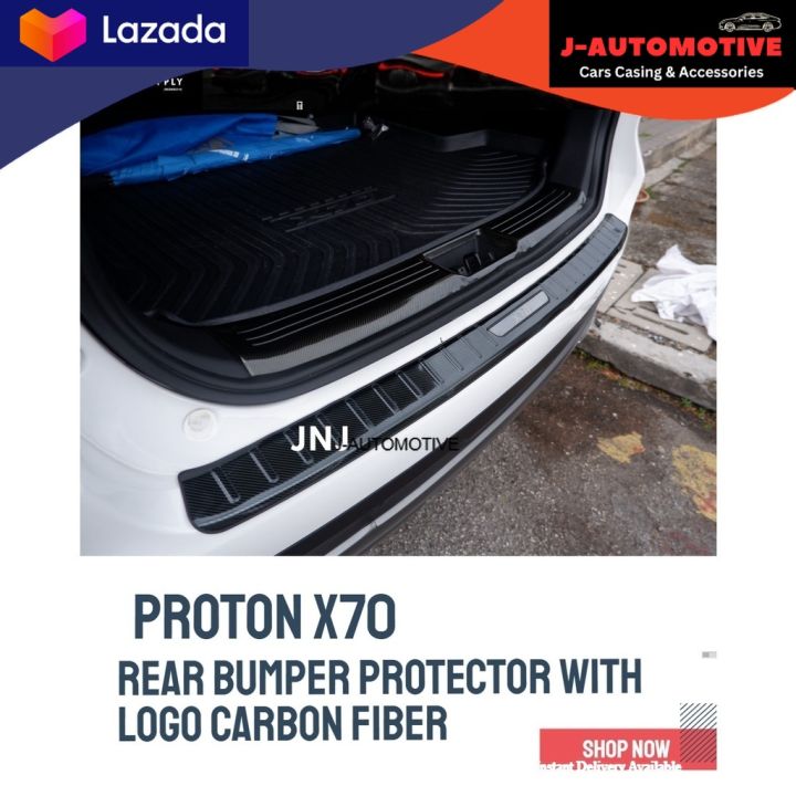 Proton X70 rear bumper protector with x70 logo Carbon FIber | Lazada
