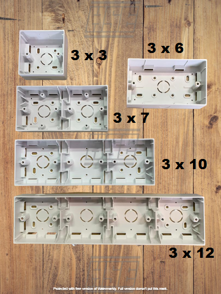 PVC Box Surface Type Nut Box/ Electrical Box/ Base 3x3 / 3x6 / 3x7 ...