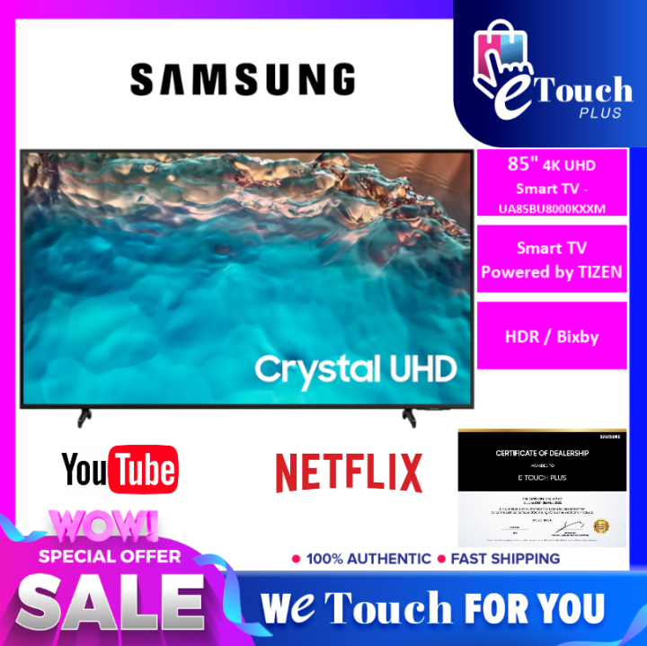 SAMSUNG 85'' inch 4K CRYSTAL UHD TV [ UA85BU8000KXXM ] SMART LED TV ...