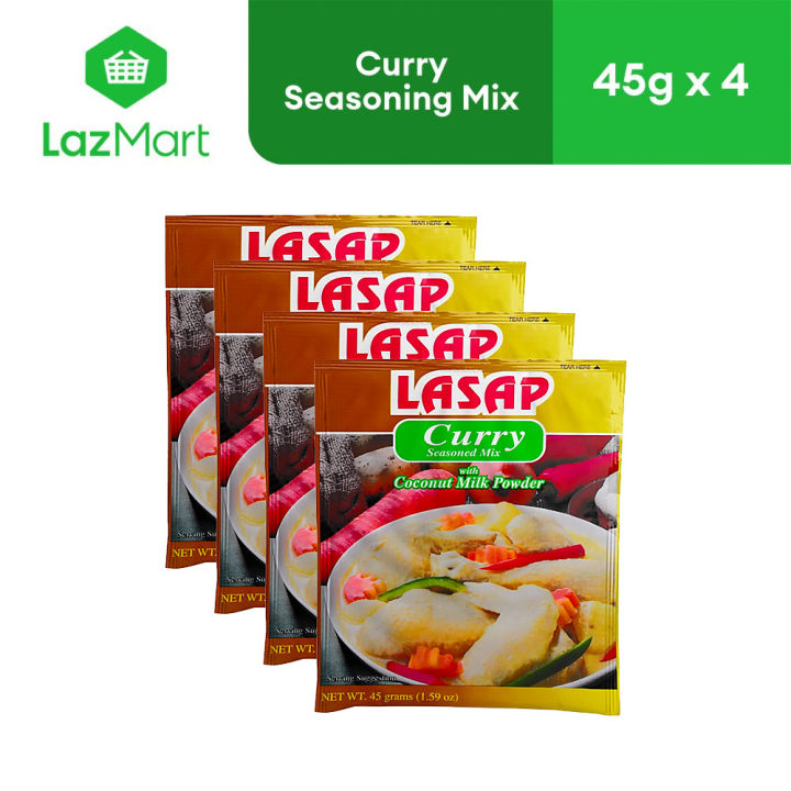 Lasap Curry Seasoned Food Mix 45g - Pack of 4 | Lazada PH
