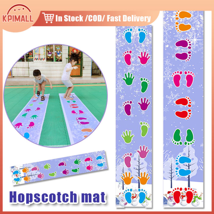 Kids Outdoor Games Hopscotch Mat Hands And Feet Game Pad Family ...