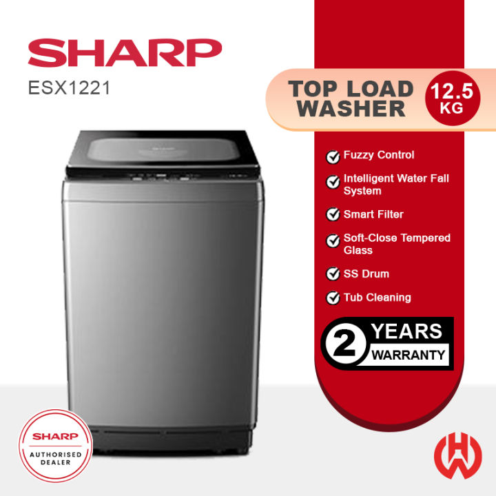 SHARP 12.5KG FULLY AUTO TOP LOAD WASHING MACHINE ESX1221 | Lazada