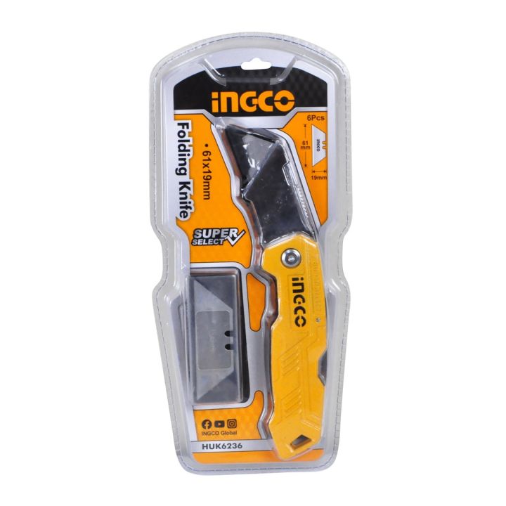 Ingco Tools Original Super Select Stainless Steel Folding Utility Knife ...