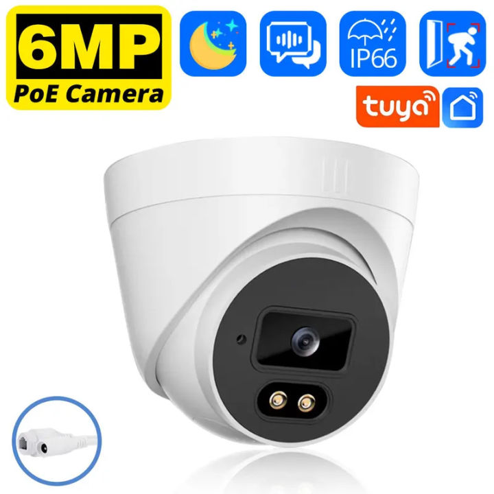 6MP POE กล้องกลางแจ้งสมาร์ท HD วิดีโอกล้องวงจรปิด H.265ความปลอดภัยใน ...