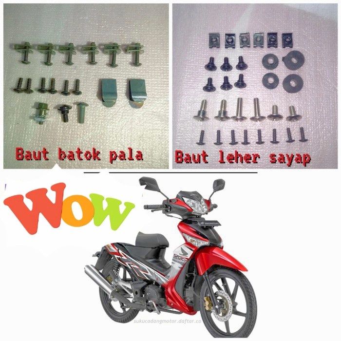 Baut Motor Lengkap baut baud pala dan sayap supra x 125 COD | Lazada ...