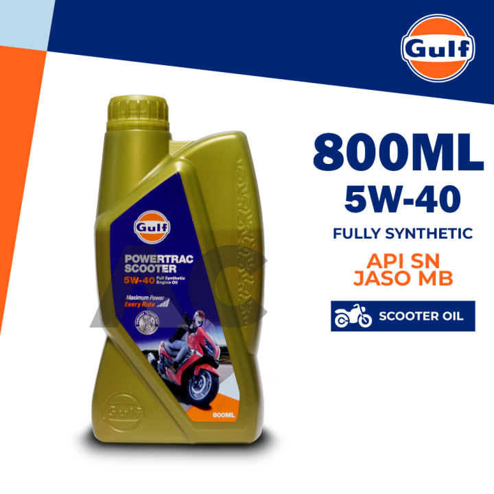 GULF POWERTRAC SCOOTER 5W-40 800ML Fully Synthetic 4-Stroke Scooter ...