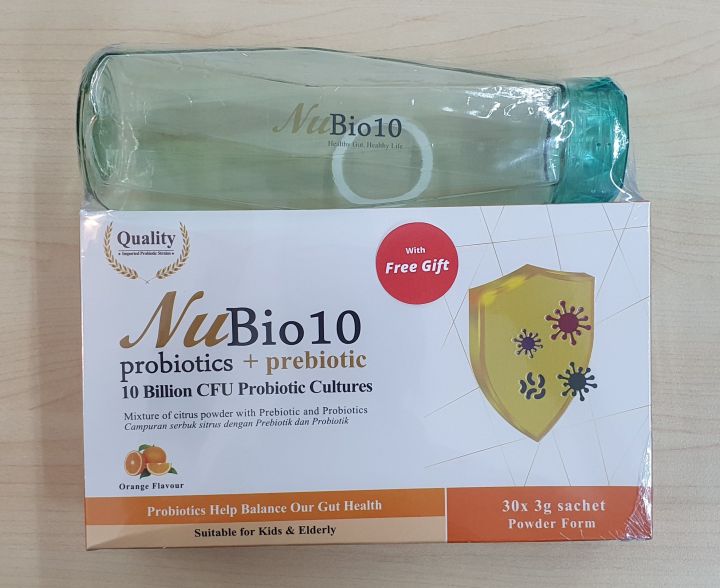 NuBio10 Probiotics + Prebiotic 10 Billion CFU Probiotic Cultures 3g ...
