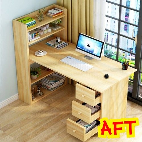 AFT Office Computer Desk, Desk Large PC Gaming Desk Study Table with 3 ...