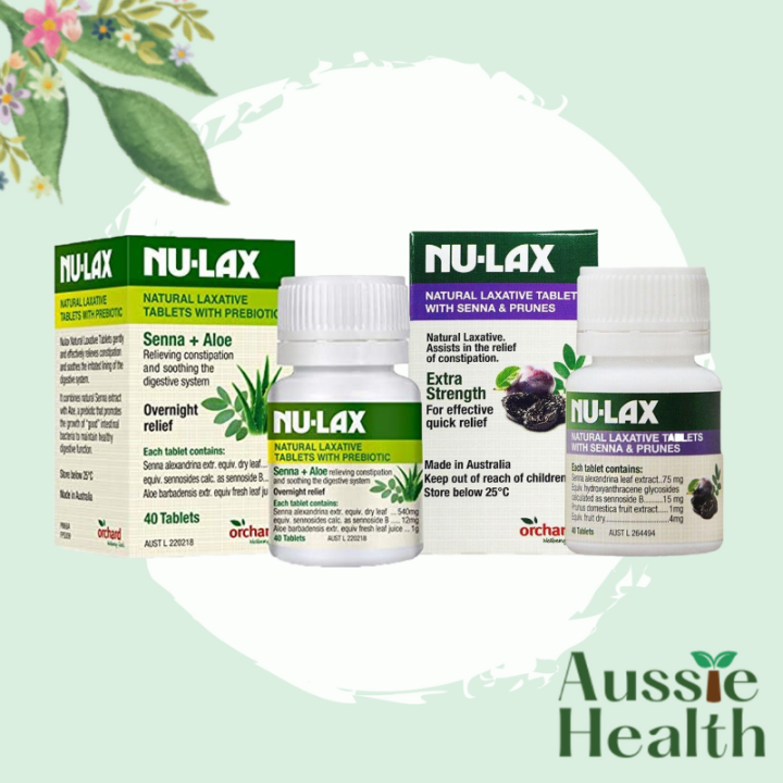 Nulax Natural Laxative Tablets With Prebiotic Senna + Aloe | Senna ...