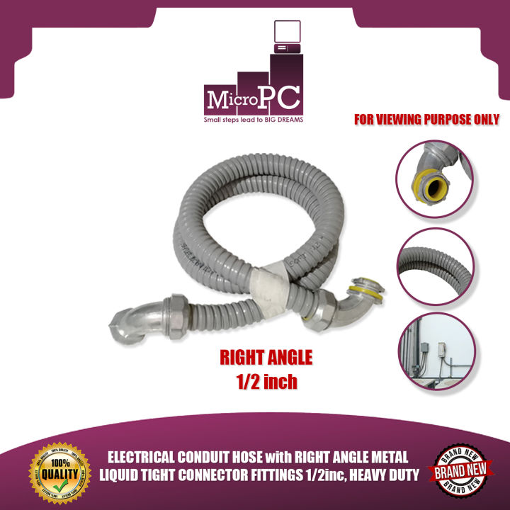 MICRO PC ELECTRICAL CONDUIT HOSE with RIGHT ANGLE METAL LIQUID TIGHT ...
