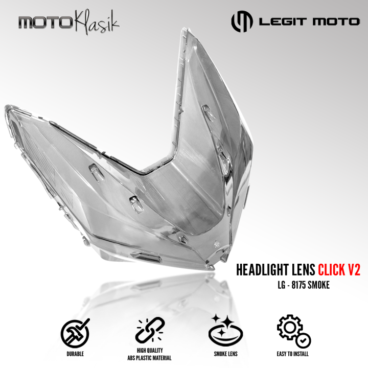 LEGITMOTO CLICK V2 CLICK V3 HEADLIGHT LENS CLEAR 08175 / SMOKE 08555 ...