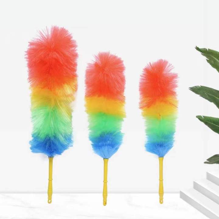 Rainbow feather duster,multicolor dust cleaner,electrostatic duster ...