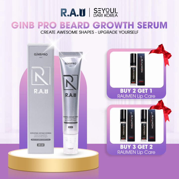 RAU GINB PRO Hair Beard Growth Serum, Korean Black Ginseng Serum ...