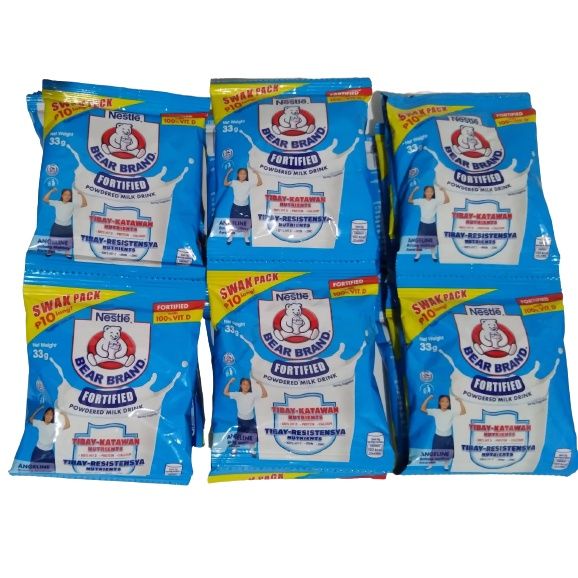 726 BEAR BRAND Fortified Powdered Milk Drink 33grms - SWAK Pack of 24 ...