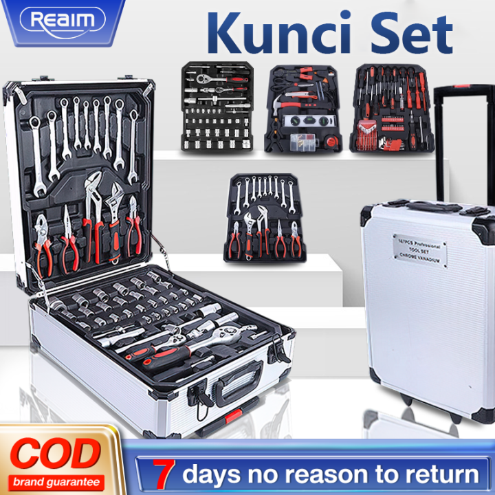 Tool Kit 92/187PCS 1/2 1/4 Inci Kunci Set Socket Wrench Car Repair Tool ...
