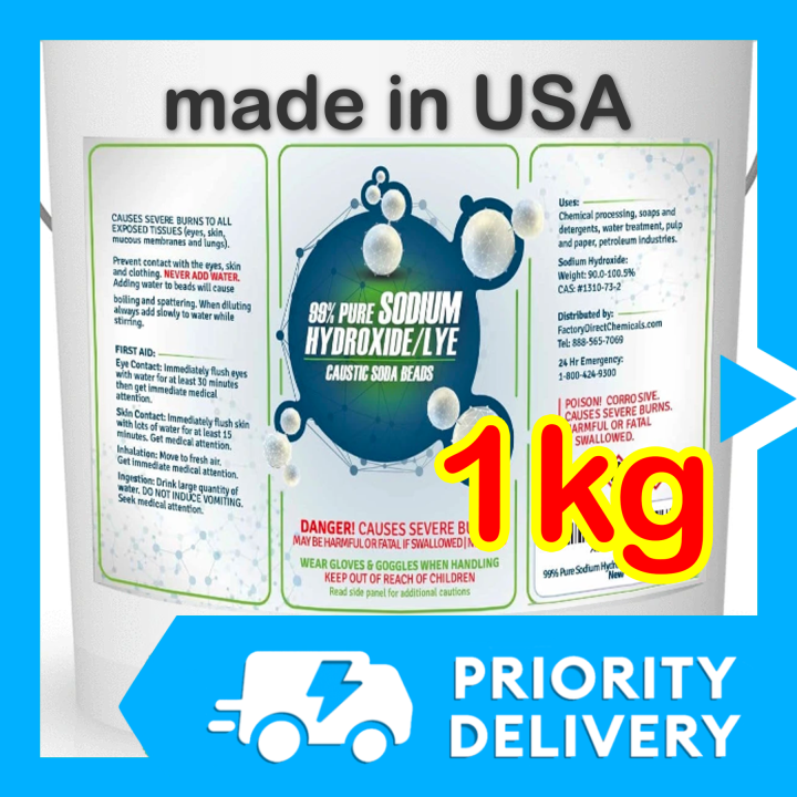 1kg 99% Pure LYE CAUSTIC SODA FLAKES Sodium Hydroxide Caustic Beads ...